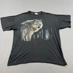 Harlequin Nature Graphics | Shirts | Vintage 9s Wolf Tshirt Mens Xl ...